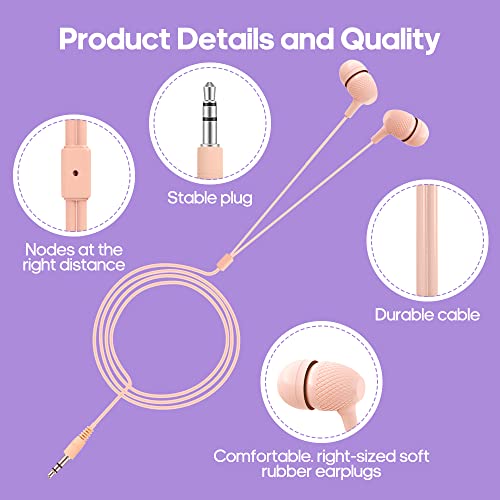 Wensdo Kids Earbud Headphones Bulk 10 Pack Multi Colors for School Classroom Students Teens Children Gift and Adult