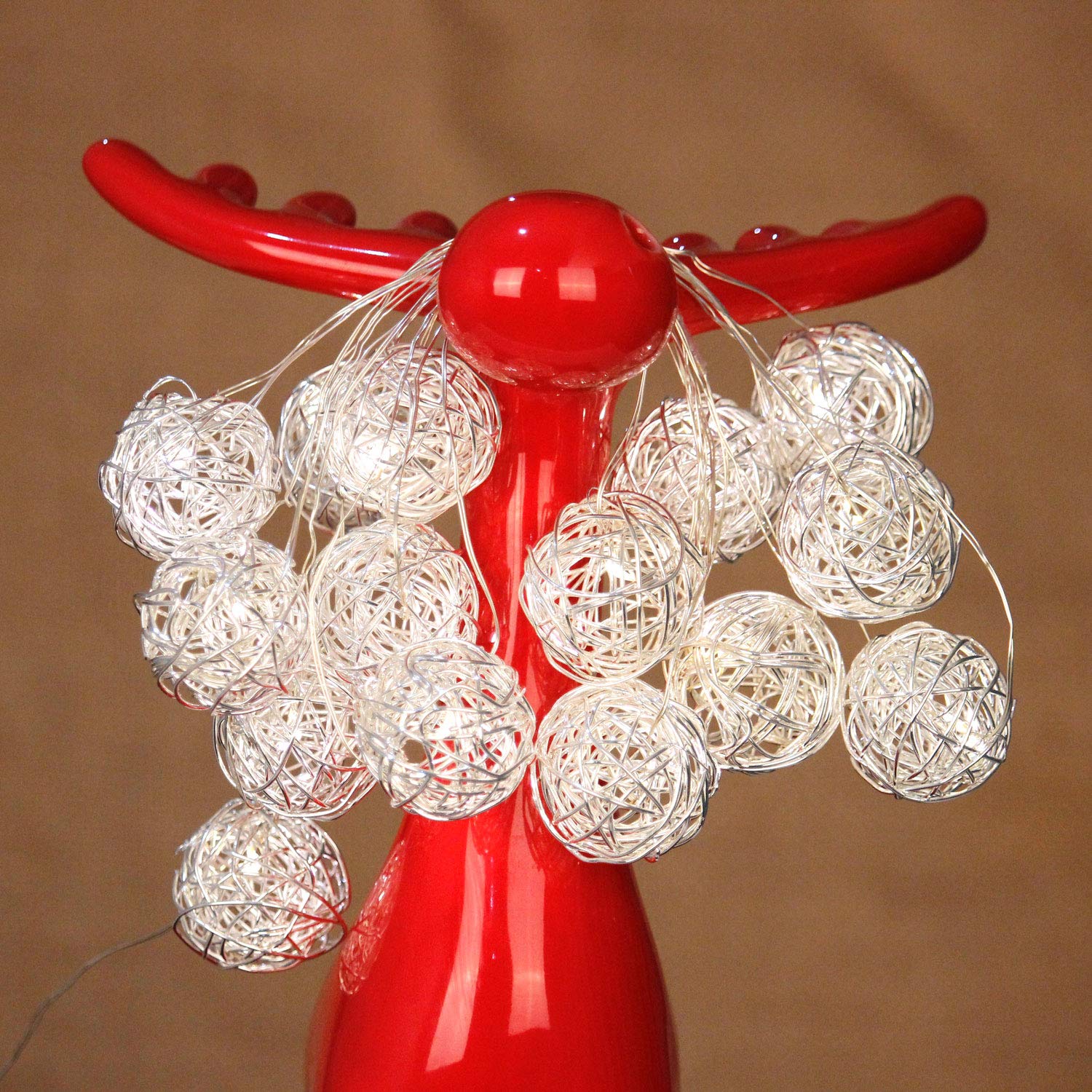 Wedding Party Decorating String Lights, Globe Rattan Ball Plug-in Fairy Lights 10ft 15 LED USB / Battery Powered with Remote for Indoor, Bedroom, Garden, Home, Holiday, Office, Classroom Ornaments
