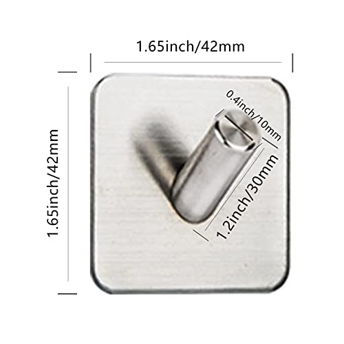 KCTEX Adhesive Robe Hooks, Wall Hooks, Stainless Steel Shower Hooks, Heavy Duty Waterproof for Hanging Robe, Towel, Christmas Decorations, Stocking - Bathroom, Kitchen and Bedroom 4 Packs