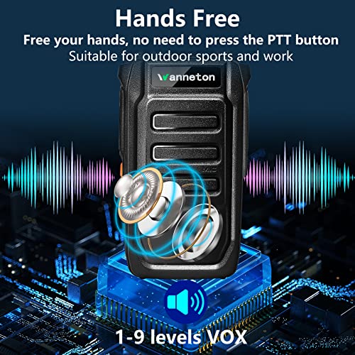 Wanneton F1 GMRS walkie talkies for Adults Long Range,One-Key decoding Copy Frequency, Compatible with Most Portable Handle Two Way radios,16 CH, 205 Privacy Codes, VOX, Scan, programmable(2 Pack)