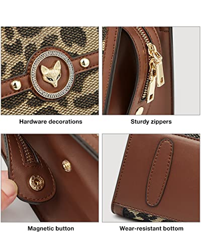 FOXLOVER Fashion Chain Shoulder Bag for Women Ladies Leopard Pattern Handbag Purse