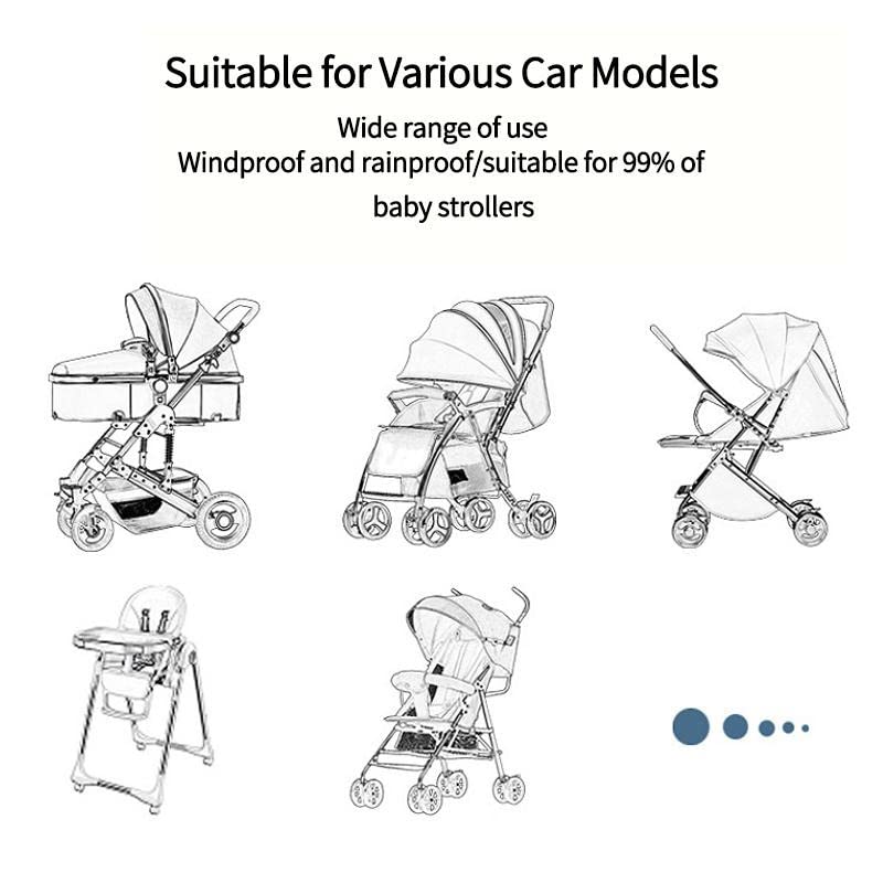 Winter Baby Stroller Cover, Universal Stroller Windshield Rain Cover to Keep Warm in Winter, Baby Travel Weather Shield Stroller Cover for Pushchair (Transparent EVA)