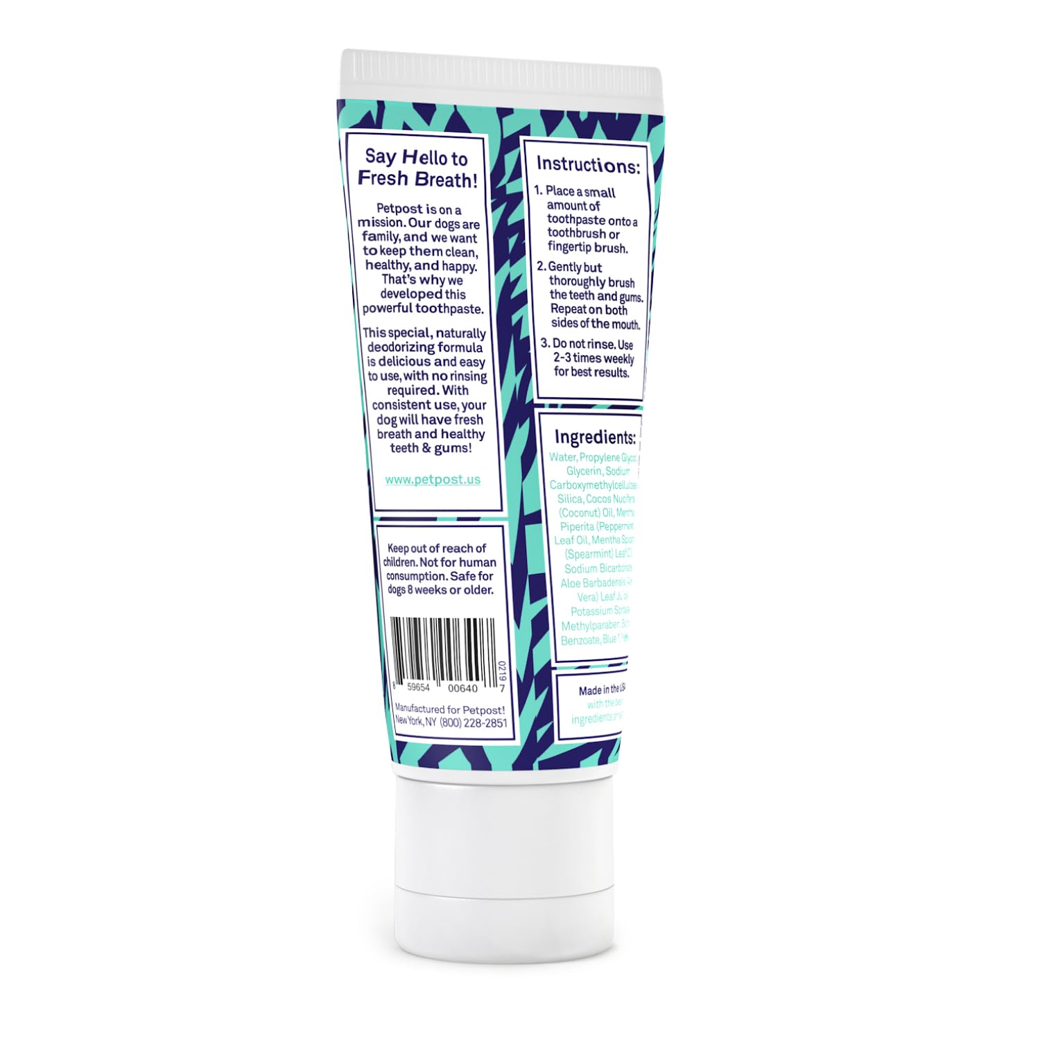 Petpost | Toothpaste for Dogs - Coconut Oil and Baking Soda Based Dental Gel That Naturally Eliminates Bad Breath - Dirt, Gunk, and Tooth Buildup Gone - Mint Flavor 4 oz.