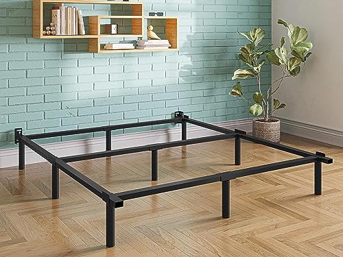 RLDVAY Full-Size Bed-Frame, 9 Inch Metal Bed-Frame-Full for Box Spring, Quick & Easy Assembly, Heavy Duty Full Bed Frame Noise Free, Black