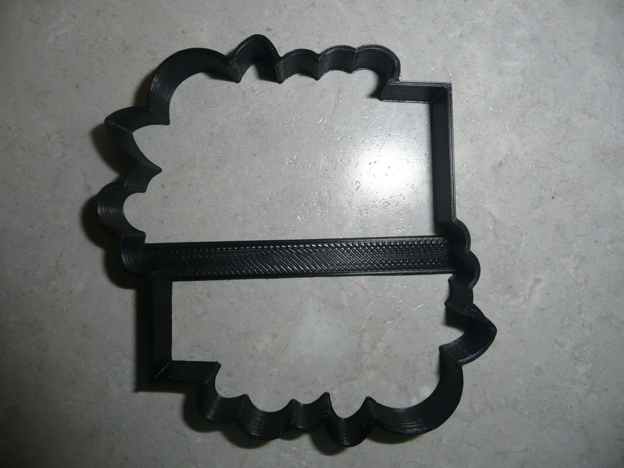 FLORAL SQUARE FRAME OUTLINE FLOWER EDGE COOKIE CUTTER MADE IN USA PR3225