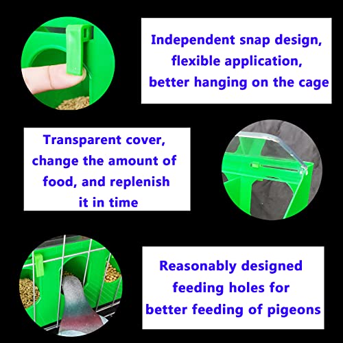 Pigeon Feeder Quail Feeder Water 2 Pack Bird Chicken Duck Feeder with 3 Hole Pet Bowls & Feeders Eat Food (Three Hole)