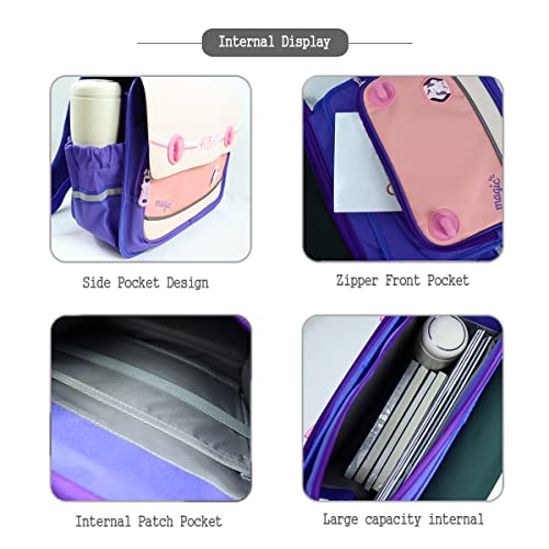 KEBI Japanese Backpackcute Backpacks for Girls,Kids Backpack for Girls School Backpack for 7 to 12 years Schoolbag(Apricot Pink Cute Horse)