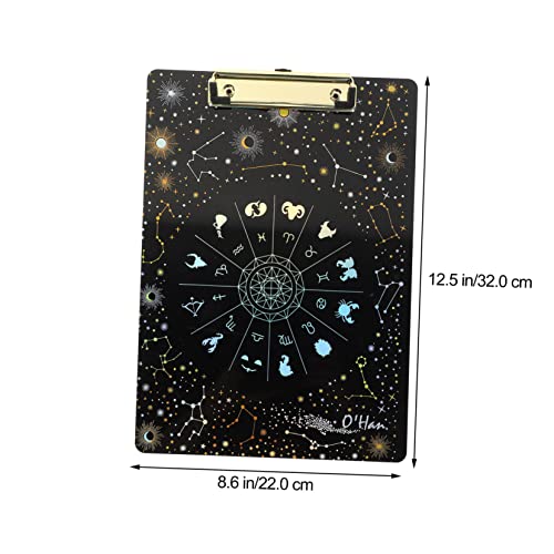 NUOBESTY Plastic Folders 2pcs Storage Teacher Convenient Clip Holder Pattern Portable Exam Low Practical Fashion Writing Conference Size Paper for Clipboards Board Profile Clipboard