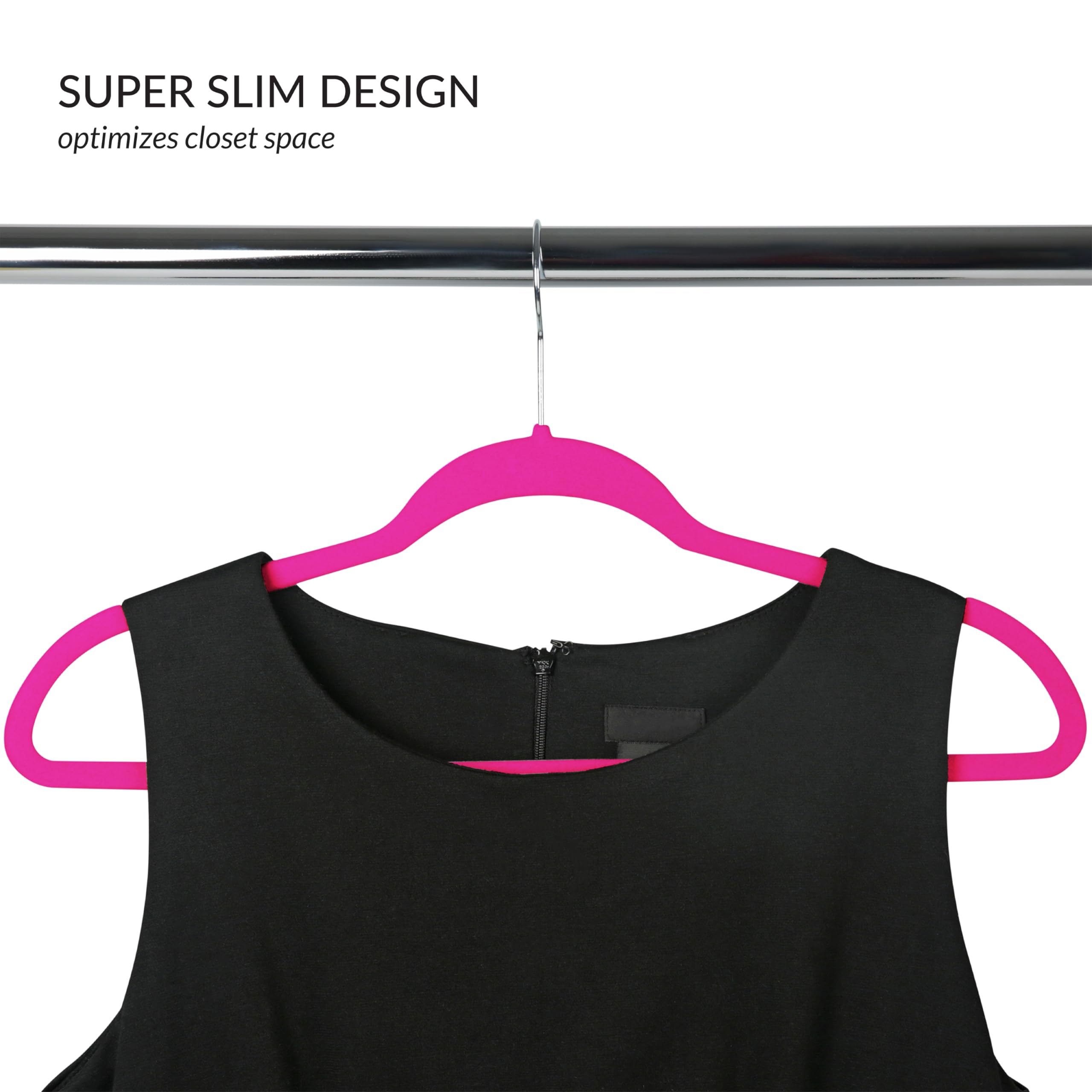 Simplify 100 Pack Slim Velvet Suit Hangers in Fuchsia, Fuschia