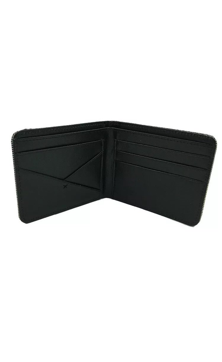 Racing wallet with bride fabric leather Grey Brown_AB