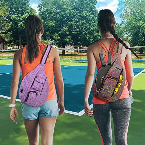 Nupouch Rucksack Pickleball Bag, Anti-Theft Crossbody Sling, USB Charging Connector Port, Backpack, Soho Collection Black