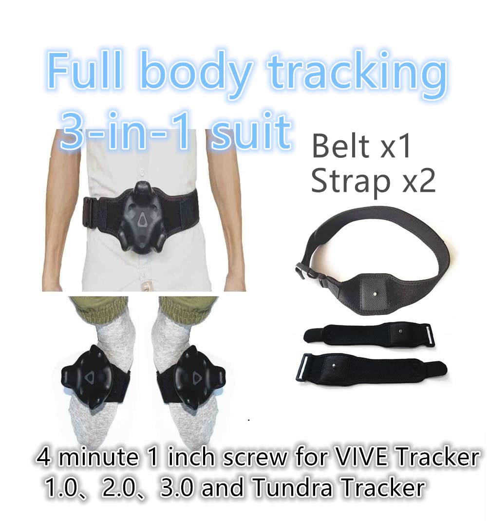 JADERY vive tracker straps and belt 3 in 1 vr full body tracking tundra tracker straps (3 in 1, Black)