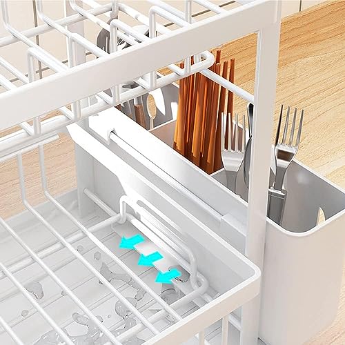 MCUIATN Dish Drying Rack -Multifunctional Dish Rack (White)