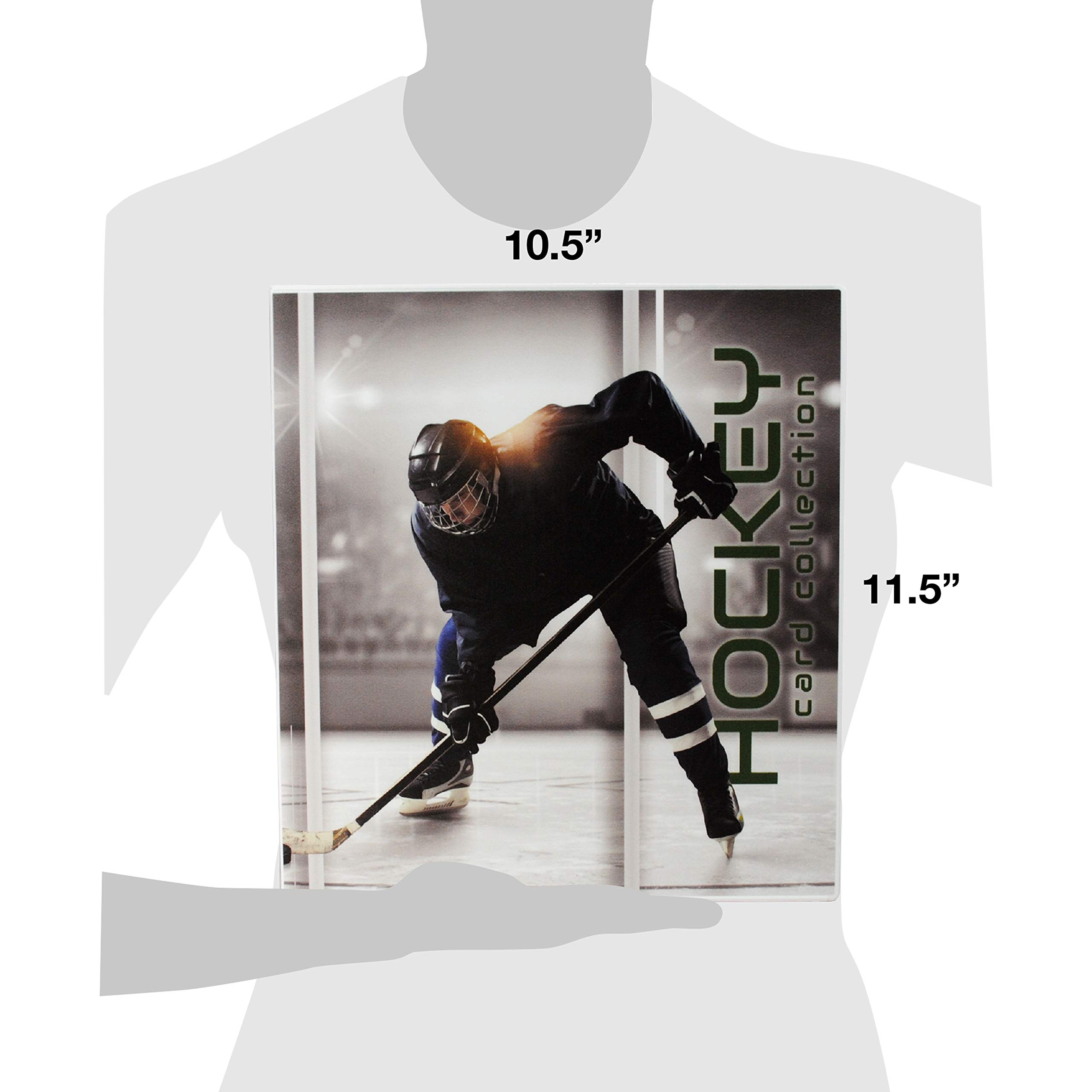 Unikeep Hockey Themed Trading Card Collection Binder with Trading Card Pages. The Binder/Case Is Fully Enclosed to Protect the Cards (Faceoff, Poly Rings)