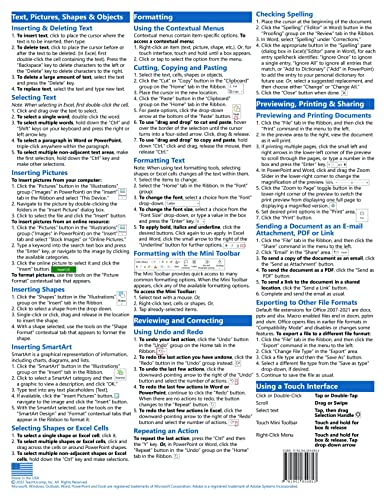 Microsoft Office 2021 and 365 Basics Quick Reference Training Tutorial Guide (Cheat Sheet of Instructions & Tips for Excel, Word, and PowerPoint- Laminated Card)
