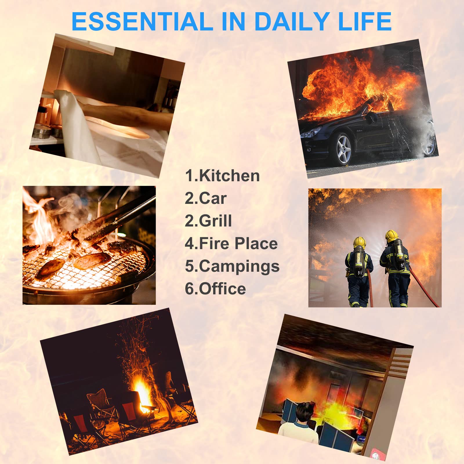Jeagou Emergency Fire Blanket for Kitchen and Home, 2 Pack 39.37β x 39.37β Fiberglass Fire Safety Blankets for Survival, Suppression Fire Retardant Blanket for People