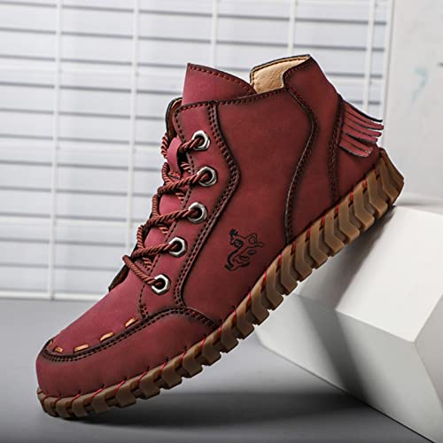 FASDNENDYS 2022 Women's and Winter Border Foreign Trade Large Size High Top British Style Tassel Trainers Women Shoes Red