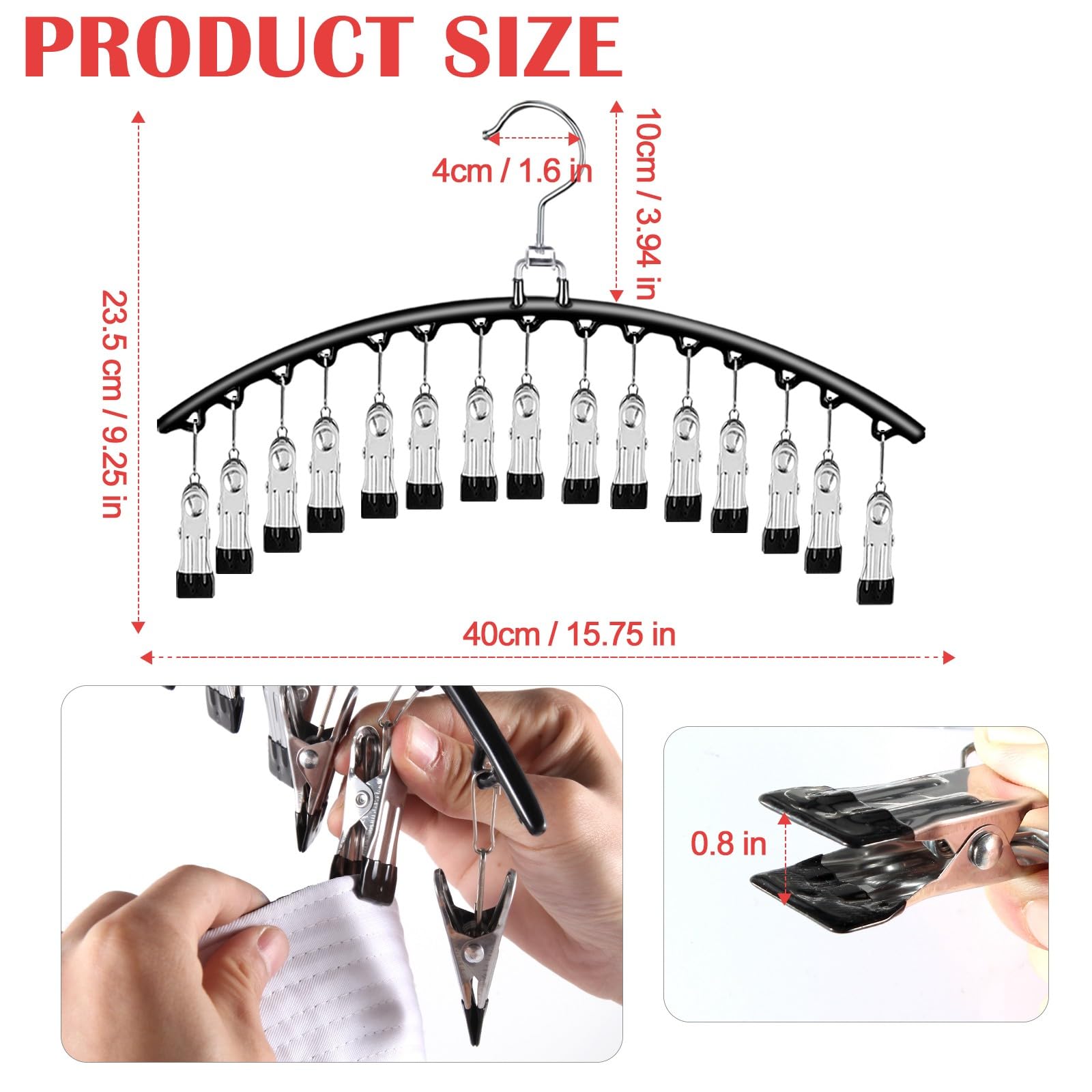 NAKBINX Hat Hanger for Closet, 2 Pack Metal Hat Organizer for Baseball Caps, 360° Rotation Hangers Space Saving with 30 Rubber Coated Clips, Foldable Hat Rack, Organizer&Display for Legging/Pant