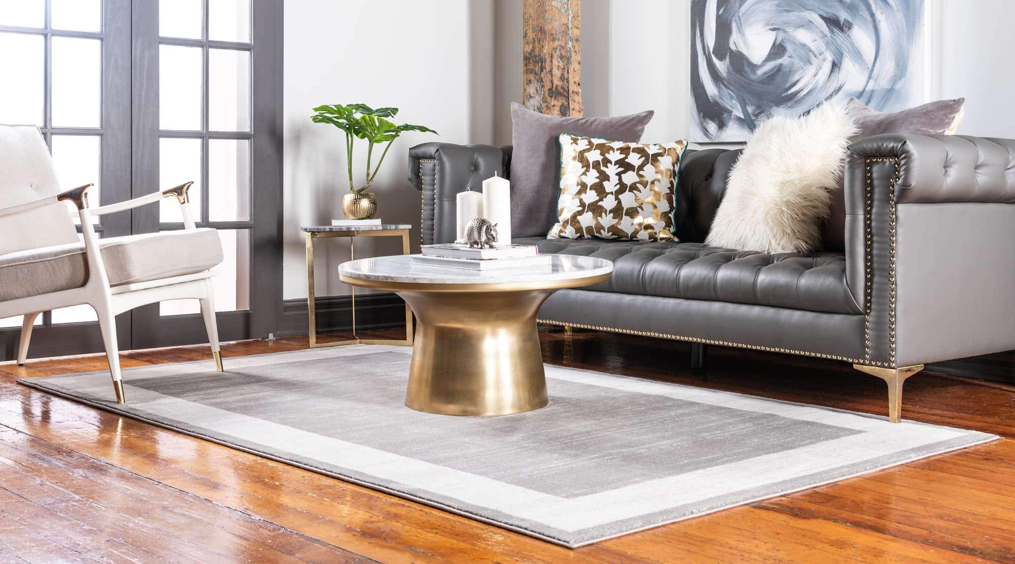 Unique Loom Jill Zarin Uptown Collection Area Rug - Yorkville (8'x 10' Rectangle, Gray/ Ivory)
