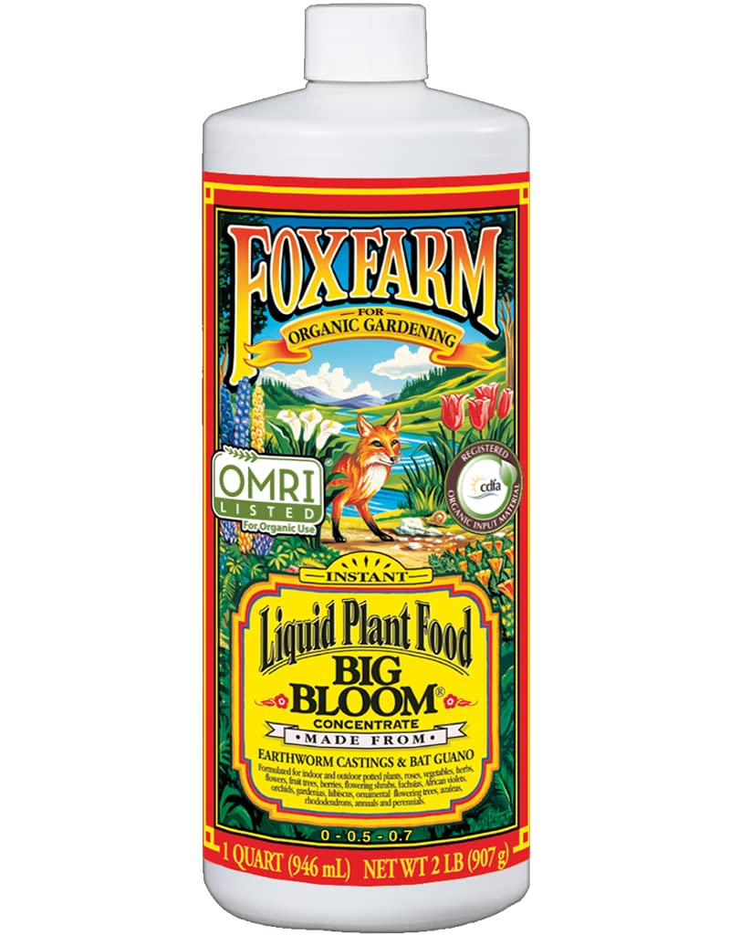 Fox Farm Fertilizer Soil Trio Liquid Nutrient: Tiger Bloom, Grow Big, Big Bloom Quart Bottles + Twin Canaries Chart (Pack of 3-32 oz)