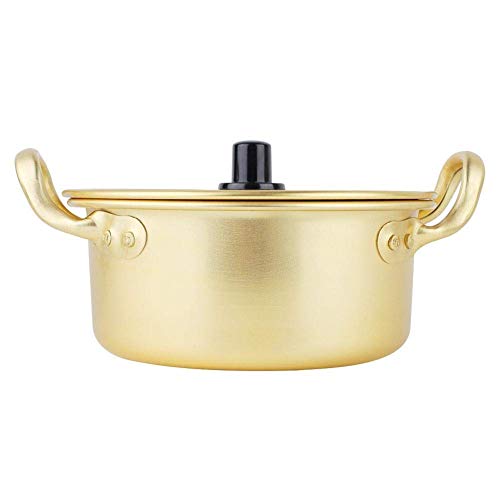 Korean Noodle Ramen Pot Aluminum Pot Korean Yellow Aluminum Stockpot Instant Noodles Pot((16cm))