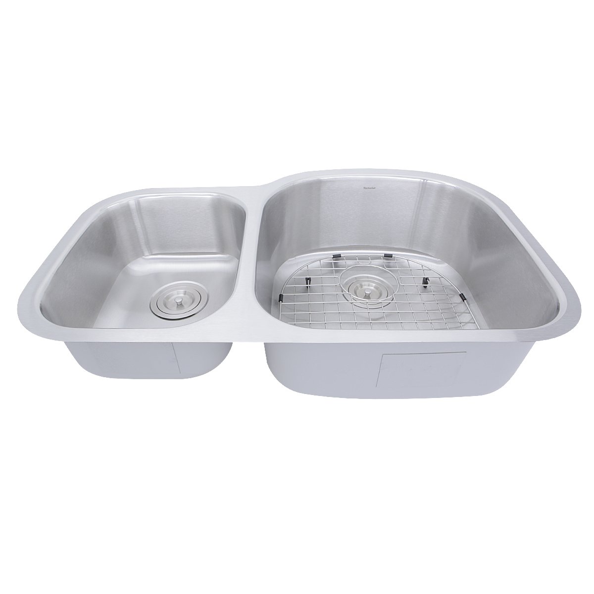 Nantucket Sinks NS7030-R-16 70/30 Reverse Double Bowl 16 Gauge Undermount Stainless Steel Kitchen Sink, 32.5"