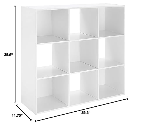 Whitmor 9 Cube Wood Storage Organizer - White (6422-8859-WHT-BB)