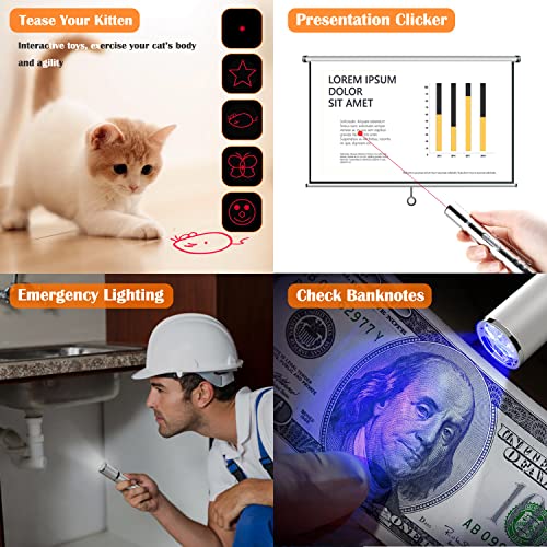 Laser Pointer for Cats Dogs, Cat Laser Toy, Interactive Cat Toys for Indoor Cats Dogs, Red Lazer Pointer Kitten Toys,Cat Laser Pointer Laser Light for Cats USB Rechargeable