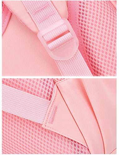 MJUN Kid Girls Backpack Waterproof Cartoon Comic 3D Bookbag Children Student School Backpack (pink)