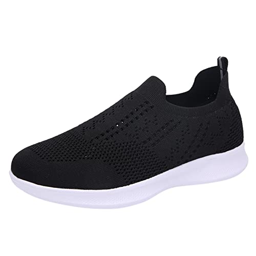 FASDNENDYS Fashion Men Mesh Mountaineering Casual Sport Shoes Lace Up Solid Color Run Breathable Sneaker Holder for Men Black