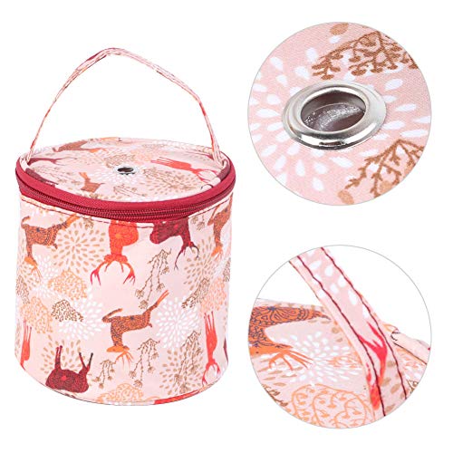 Zerodis Knitting Bag, Large Capacity Portable Knitting & Crochet Storage, Craft Organizer to Store Crocheting & Knitting Supplies, Sewing Tool Accessories Case(Small Drum)