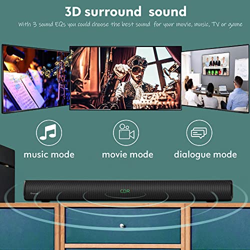 Wohome Sound Bar, 38 Inch 100W Soundbar for TV with 6 Speakers, LED Display, HDMI-ARC, Bluetooth 5.0, Optical, AUX, USB Input, 110 dB 3D Surround Sound Home Theater Audio TV Speakers Systems S9920