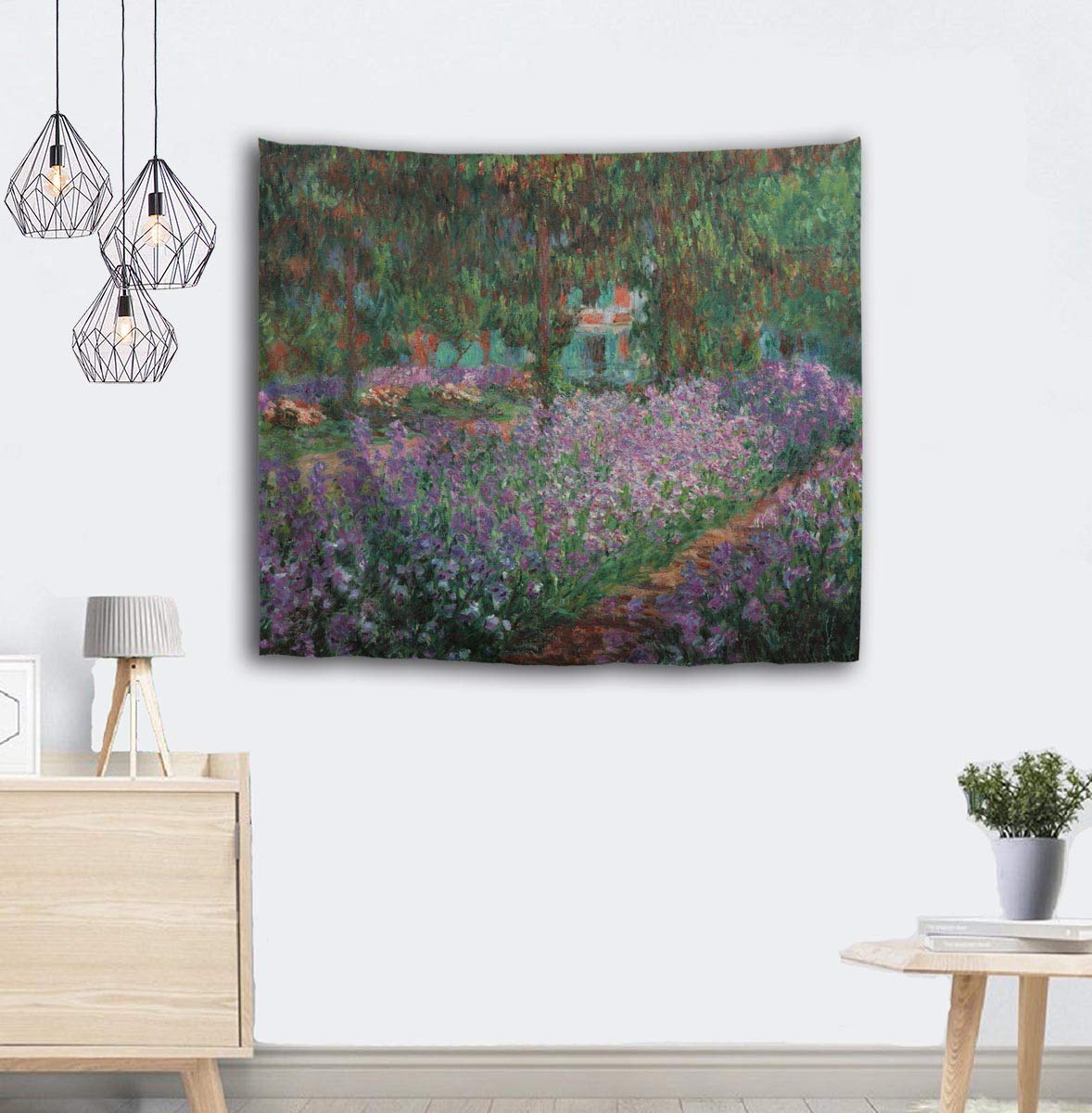WIHVE Large Tapestry Monet's Garden Tapestry Wall Hanging Art Home Decor for Living Room Bedroom Bathroom Kitchen Dorm 90 x 60 Inches