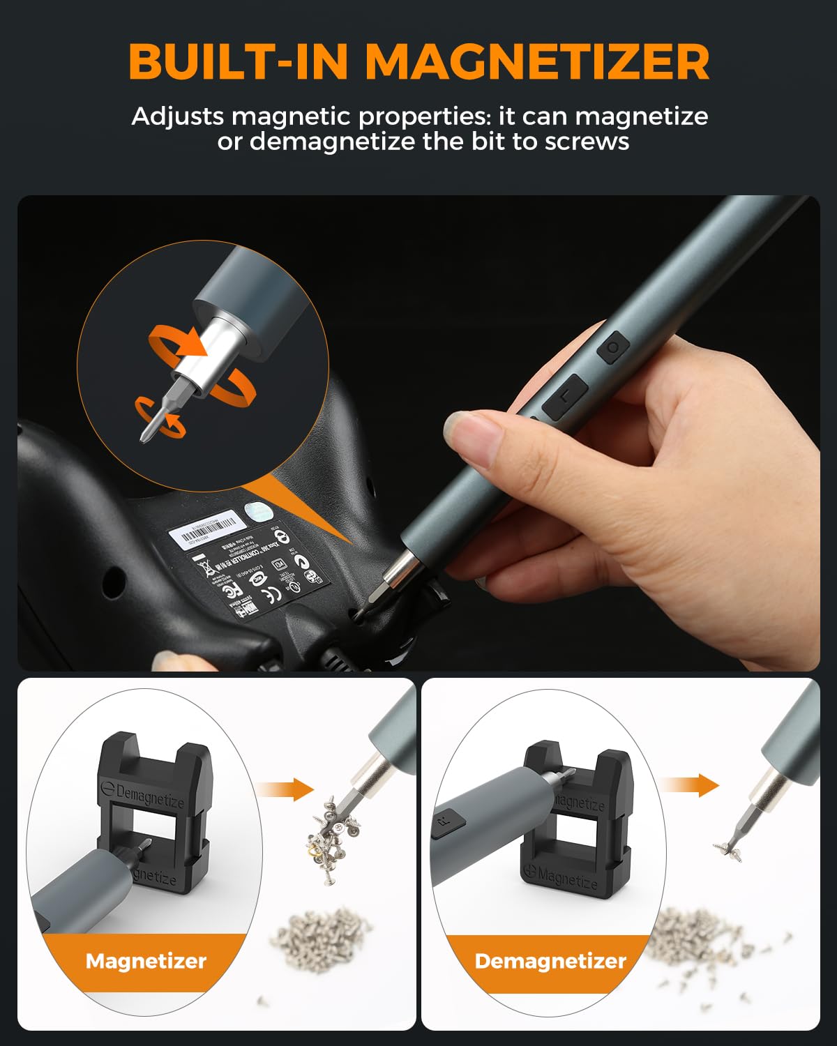 Kingsdun Mini Electric Screwdriver Set, 57-in-1 Small Power Precision Screwdriver Set with 48 Magnetic Bits, Cordless Screwdriver Rechargeable Torque Repair Tool Kit for Phone Watch Camera Laptop