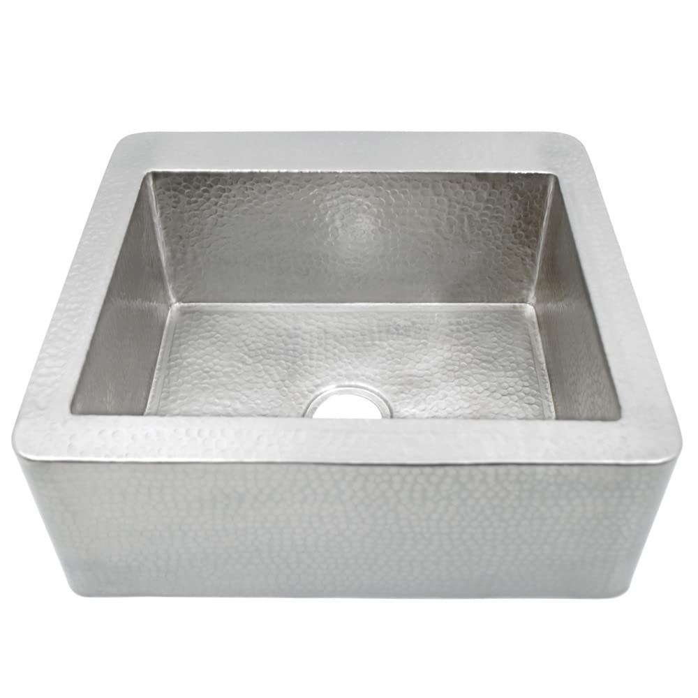 Native Trails Farmhouse Hand Hammered Brushed Nickel 25-inch Kitchen Farmhouse Sink