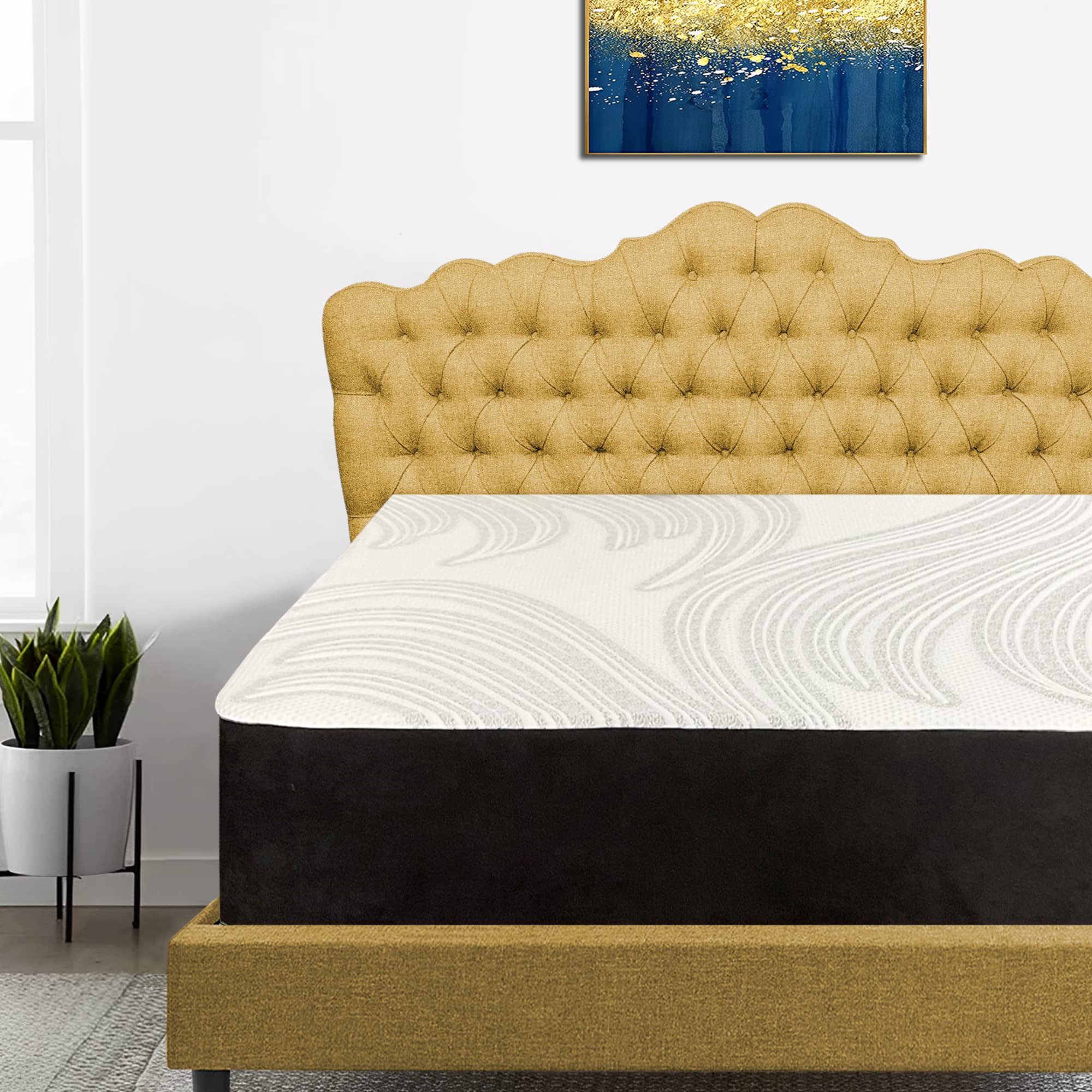 Nutan 10" Plush Gel Memory Foam Mattress with Box Spring for Ultimate Comfort, Help Maintain Sleeping Position and Posture, Complete Body Support at Every Side, Full XL