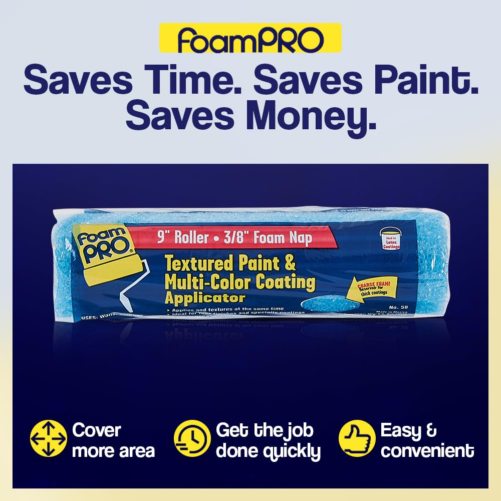 FoamPRO 58 Foam Paint Roller, 9" x 3/8"