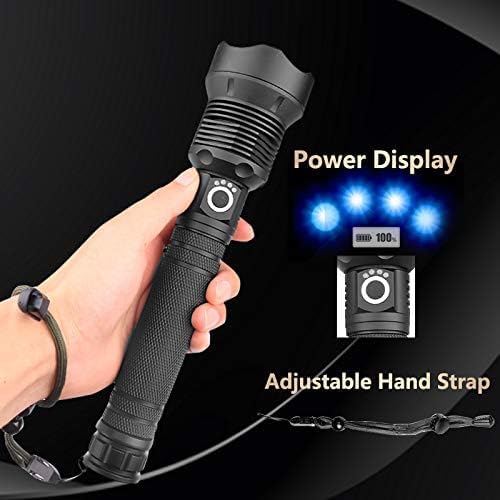 POCKETMAN Super Bright Flashlight 5000 Lumens Flashlight with 3 Light Modes for Camping Hiking and Home Emergency(Battery not Included)