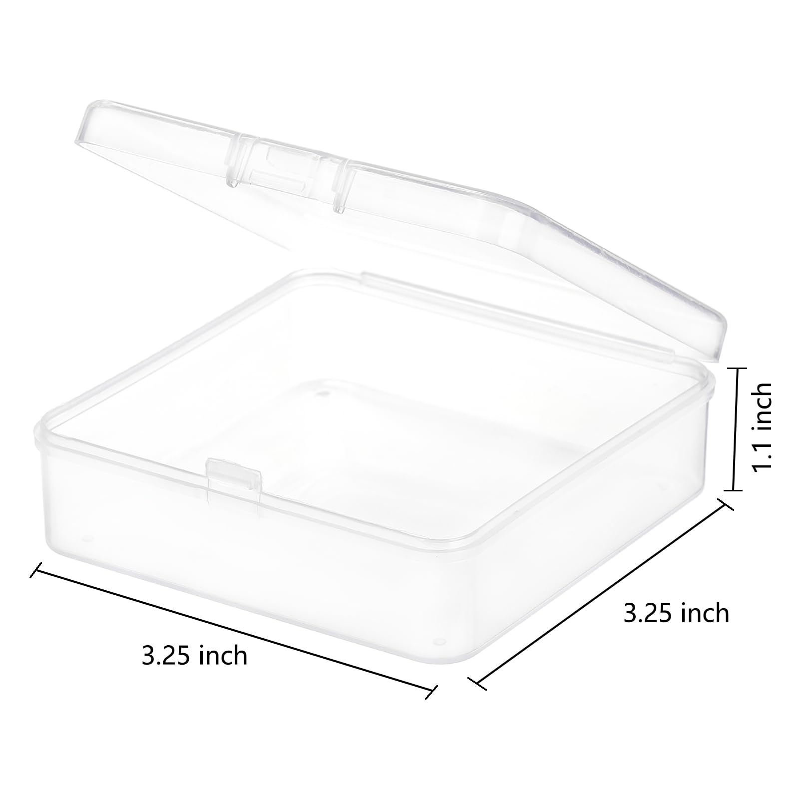 Nicunom 30 Pcs Mini Plastic Storage Containers Box, 3.2 x 3.2 In Small Beads Organizers Clear Mini Storage Boxes Case for Collecting Small Items, Game Pieces, Art Crafts Accessories
