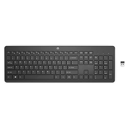 HP 230 Wireless Keyboard - Wireless Connection - Low-Profile, Quiet Design - Windows & Mac OS - Laptop, PC Compatible - Shortcut Keys & Number Pad - Long Battery Life (โ3L1E7AA#ABA),Black