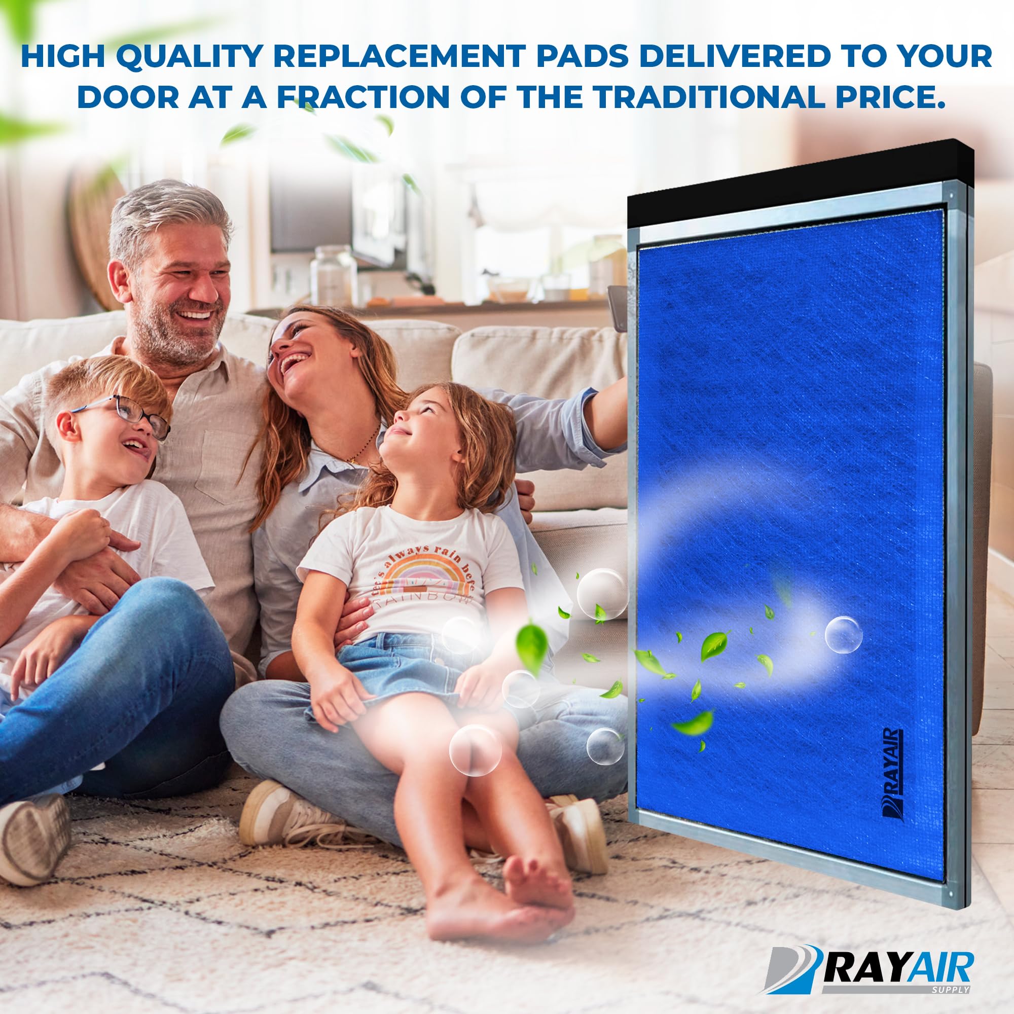 RAYAIR SUPPLY 20x30 Replacement Filter Pads Designed to Fit MicroPower Guard Air Cleaner 20x30 Refills (3 Pack) BLUE