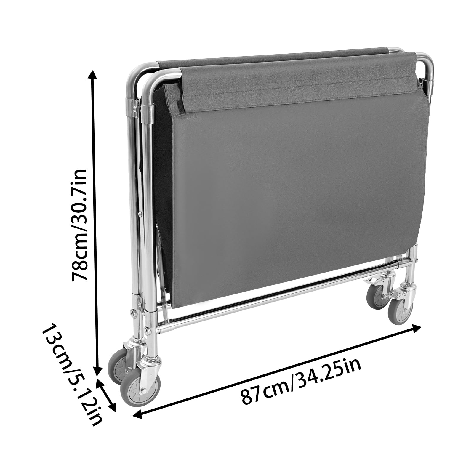 Laundry Basket With Wheels, 1 Section Rolling Laundry Hamper, Laundry Cart With Wheels Laundry Sorter Laundry Bags 34.25 x 20.47 x 30.7 Inches, Grey
