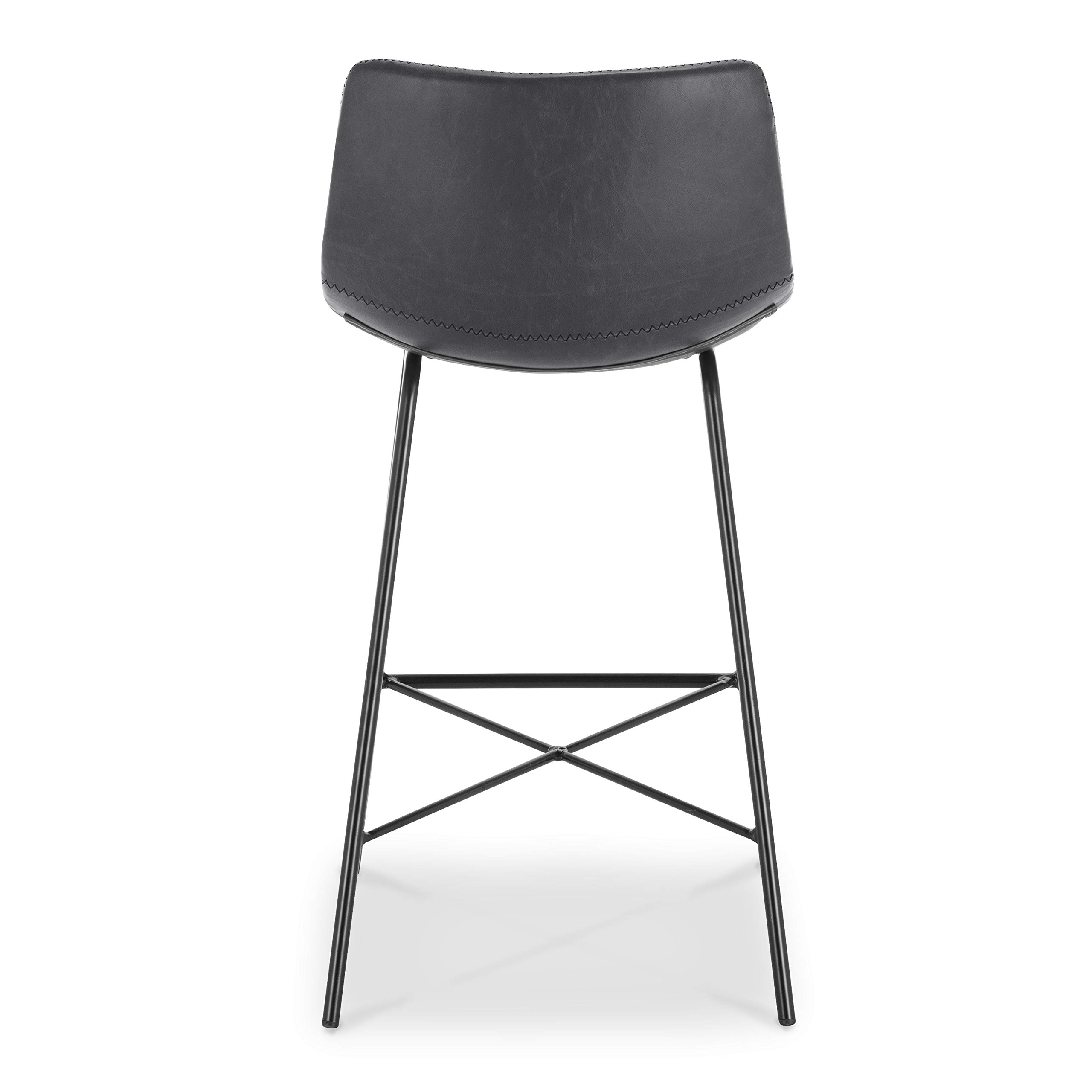 Poly and Bark Paxton 24” Counter Stool, Set of 3 Grey