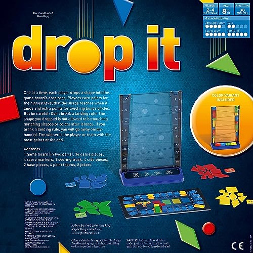 Thames & Kosmos Drop It | Super Fun Family Strategy Game | Parents' Choice Silver Award Winner, Multi-Color Small