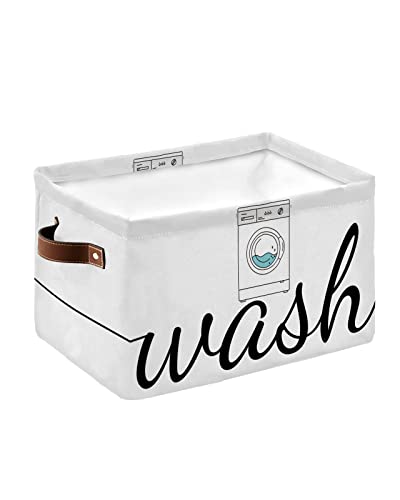Laundry Room Storage Bins 1 Pack, Large Waterproof Storage Baskets for Shelves Closet, Washing Machine to Washing Clothes Storage Basket Foldable Storage Box Cube Storage Organizer with Handles