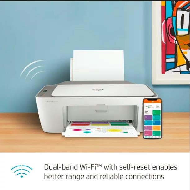 HP DeskJet 2723e All-in-One Wireless Color Inkjet Printer,Print Scan Copy - LCD Display, 4800 x 1200 dpi, 9 Months Free Instant Ink WiFi, Bluetooth, W/Valinor Printer Cable