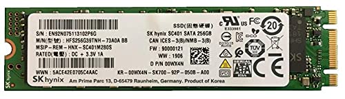Dell 256GB, SSD, SATA3, M.2, 22mm/80mm/2.15mm, (X600, W125711696 (22mm/80mm/2.15mm, (X600, Class 20) 0WX4N, 256 GB, 6 Gbit/s)