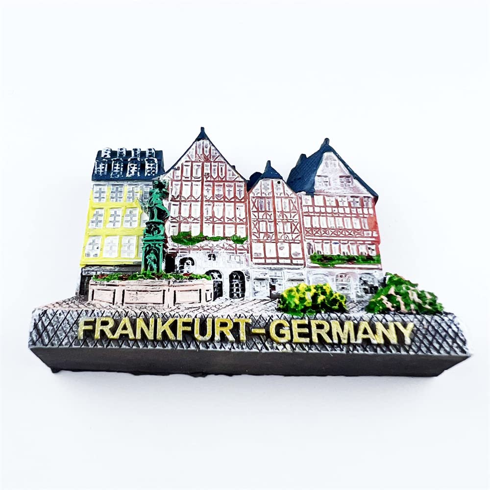 Frankfurt Germany Refrigerator Magnet Tourist Souvenir Fridge Decoration 3D Magnetic Sticker Hand Painted Craft Collection