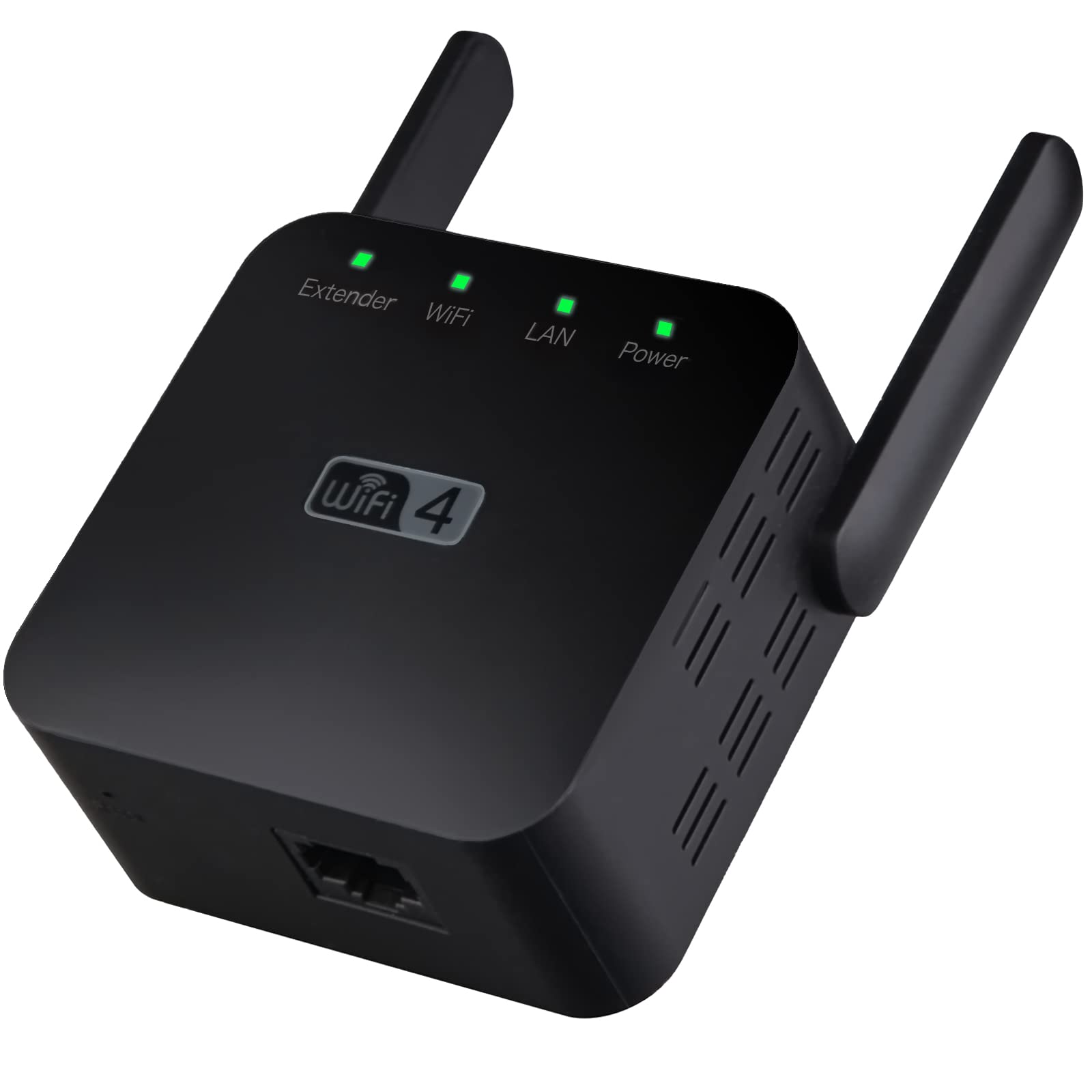 GUSSLM WiFi Extender, Long Range Coverage 5000 Sq.ft, Internet Repeater for Home & Outdoor,Wireless Signal Amplifier with Ethernet Port,5 Working Modes,Easy Setup,2.4GHz 300Mbps Band,Black