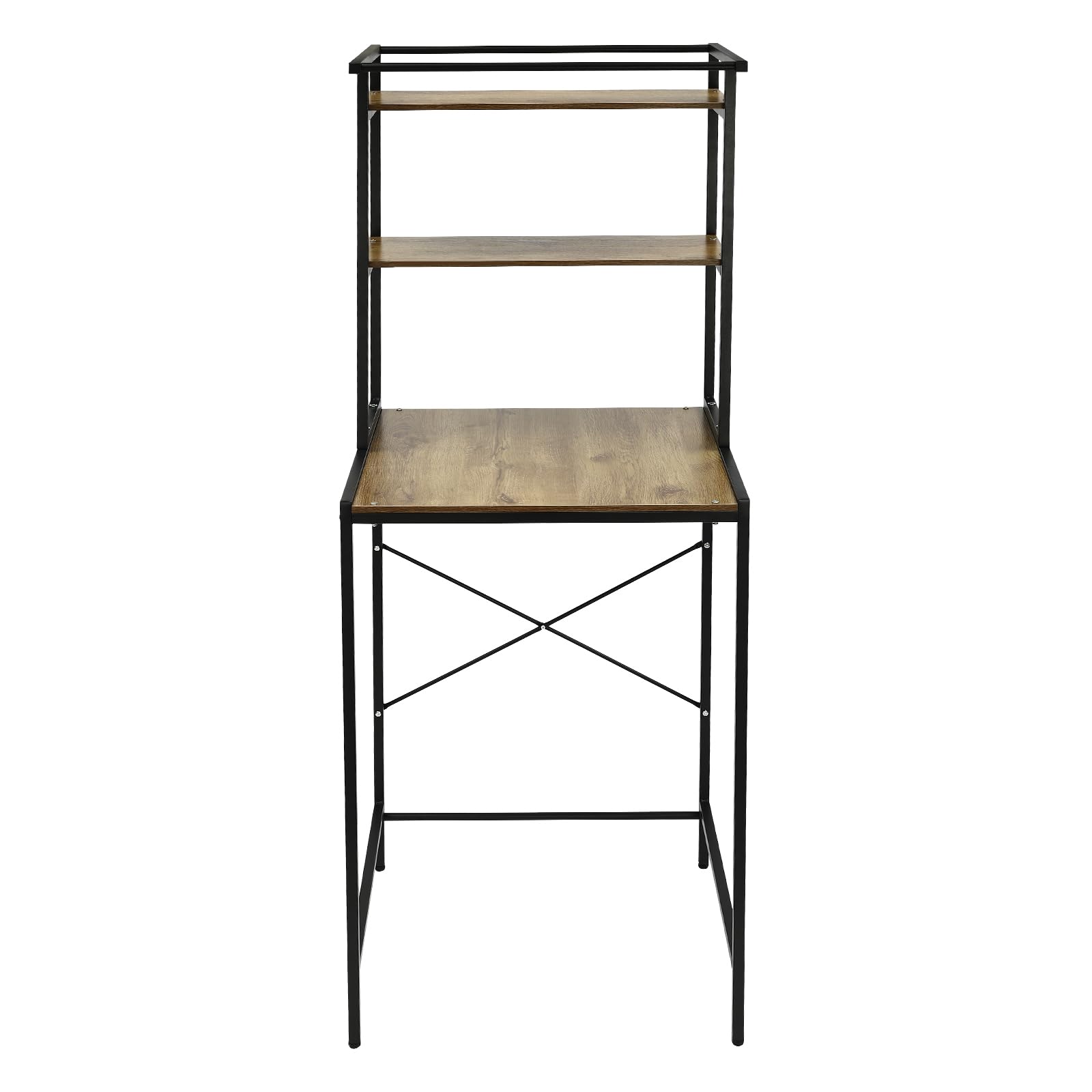 KannBeki Over Washer and Dryer Shelves,Dryer Storage Shelf,Laundry Room Storage and Organizer Standing Shelf,Height Adjustable Laundry Room Shelves, Load-bearing Capacity 418.9 lbs (Light Walnut)